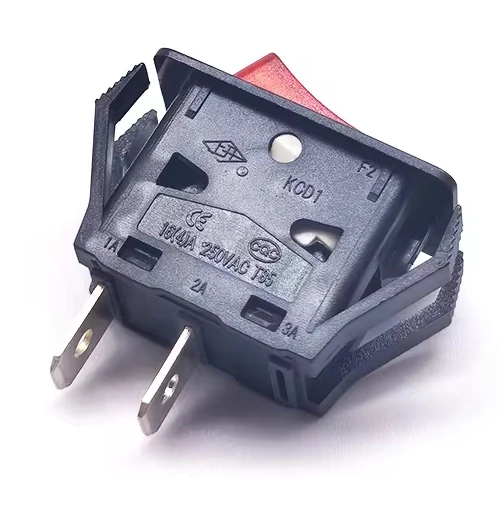 16A 250VAC Rocker switch with illuminated 3pins terminal sliver ...