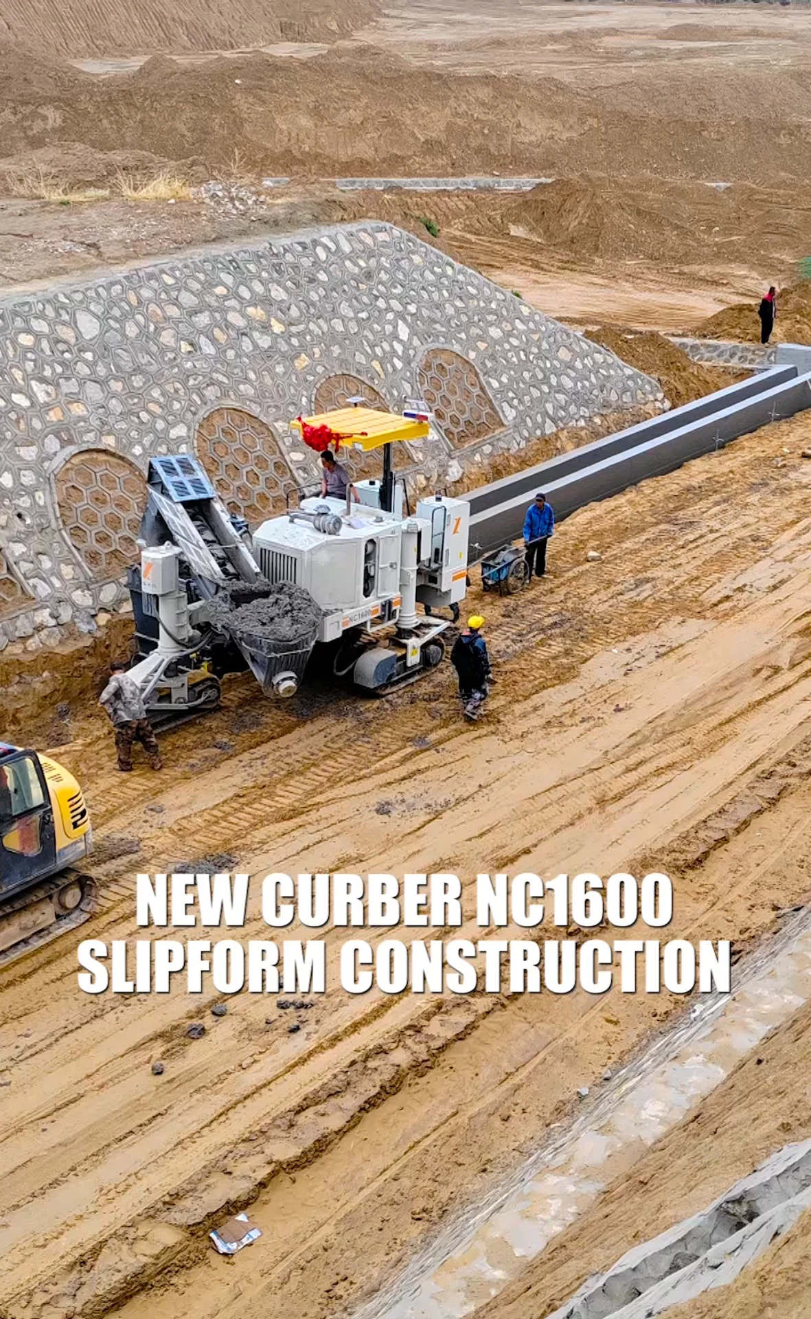 Concrete Multifunctional Slipform Paver Fully Hydraulic Power Drive Crawler Walking - Buy Curb ...