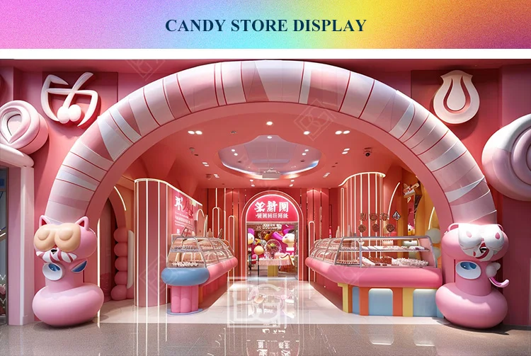 Luxury Giant Candy Cane Wooden Cabinet Sweet Display Racks Chocolate ...