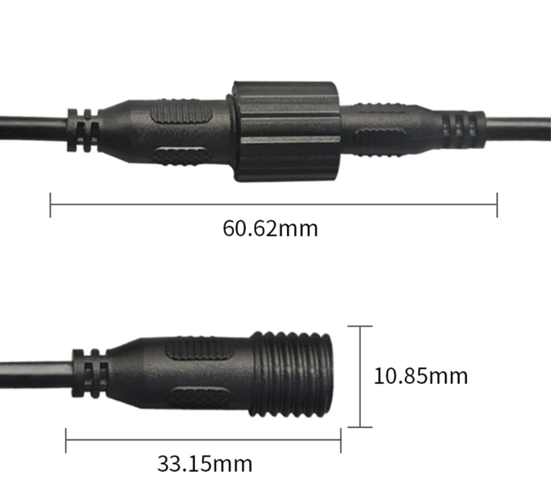 Male Female Dc Connector Waterproof 12v Dc Power Cable For 5050 2835 ...