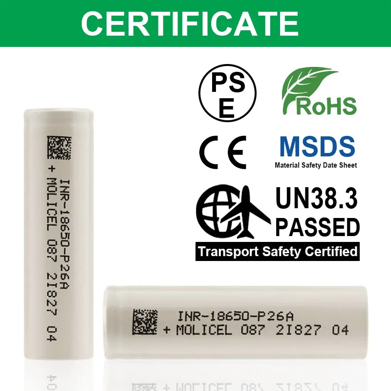 Molicel P26A 18650 Batteries - High Performance & Long Life