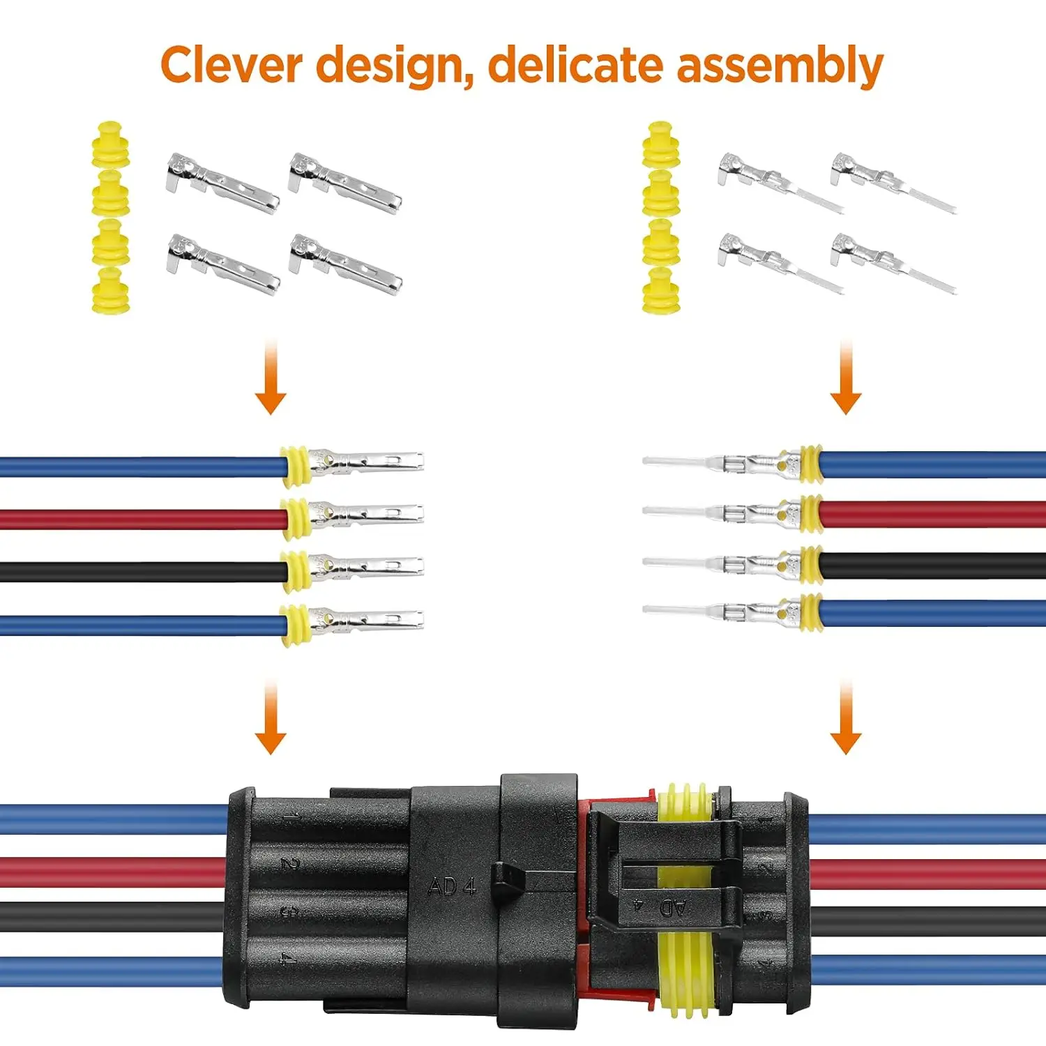 Waterproof Insulated Heat Shrink Terminal Connector Kit Crimping Butt ...