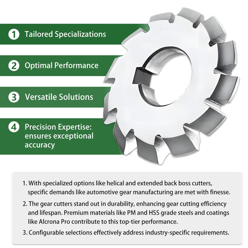 DP8 Set 8pcs HSS Gear Milling Cutters - Precision & Durability