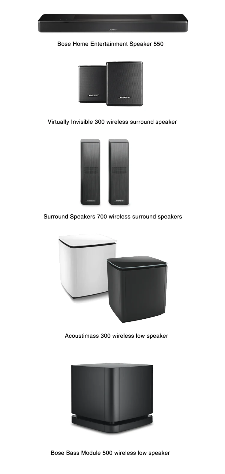 Boses 550 Dolby Panoramic Wireless Subwoofer Surround Speaker Wall ...