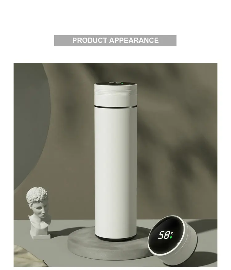 FANGYUAN 500ml Thermos Temperature Sensing Cup - Smart Water Bottle