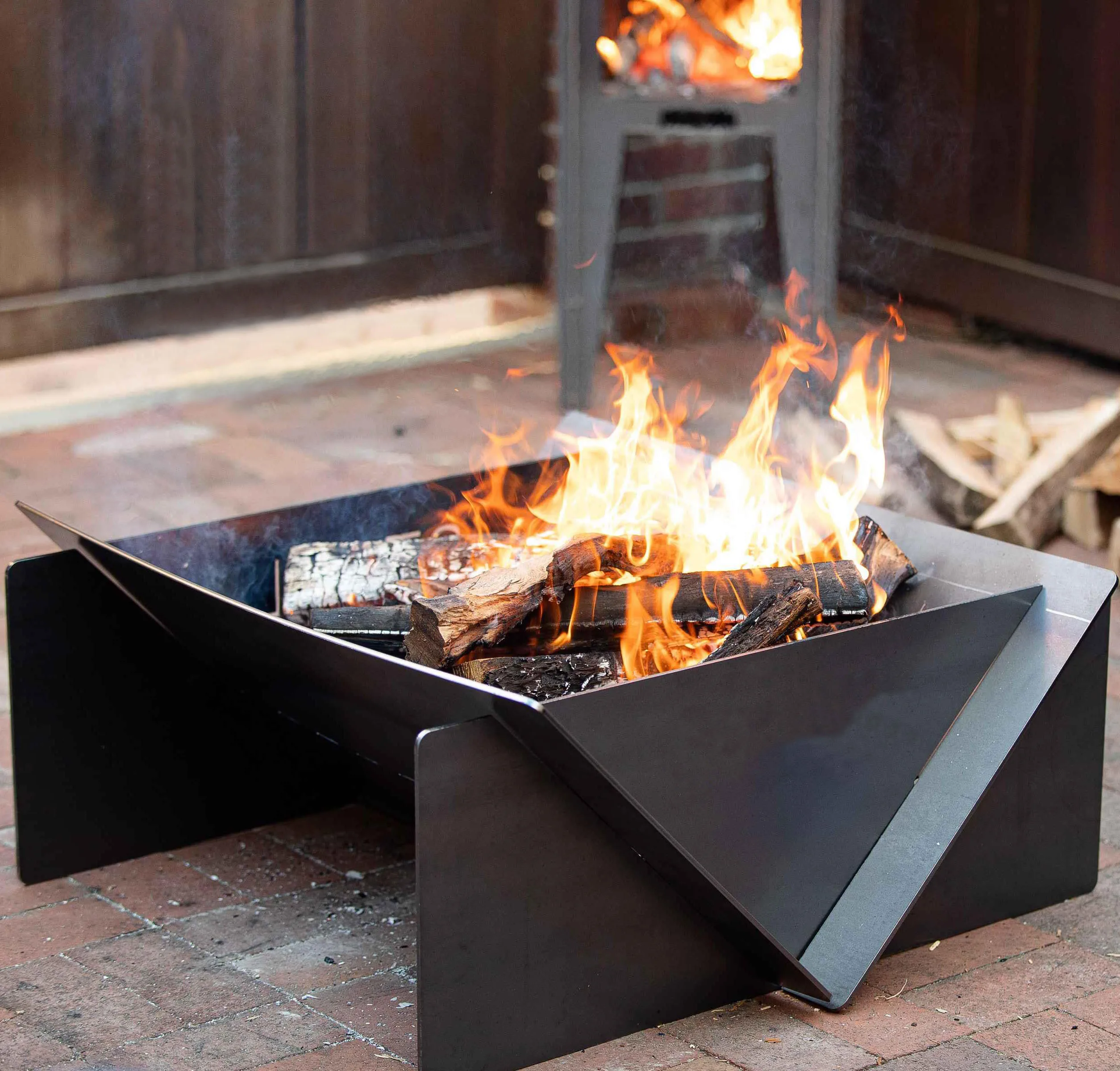 Brasero Fire Pit Folding Garden Steel Fireplace Camping Portable ...