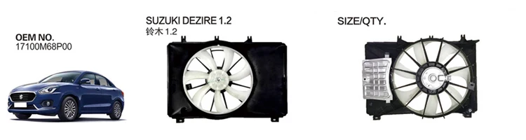 OEM 17100M68P00 for SUZUKI SERIES AUTO CAR FAN ASSY - 1 Year Warranty