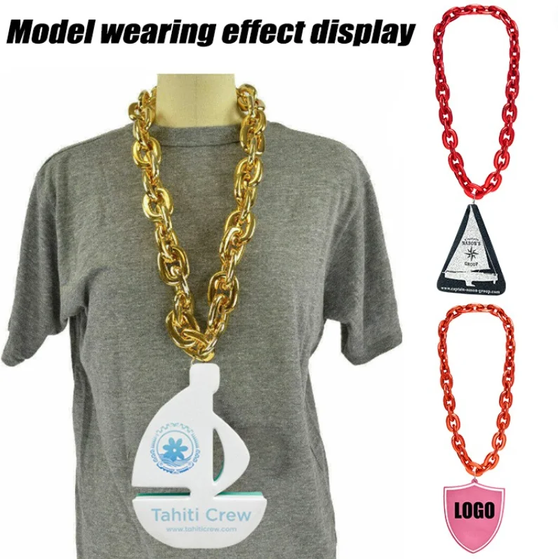 Plastic Chain Necklace - Jumbo EVA Charm for Sports Fans