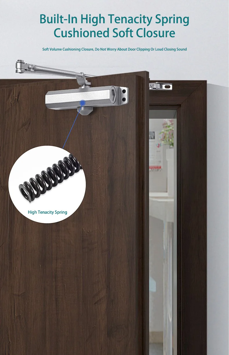 180 Degree Aluminium Adjustable Overhead Hydraulic Door Closer