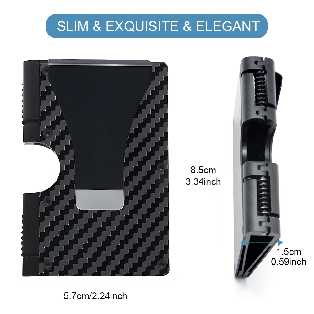 Custom Logo Mini RFID Aluminum Wallet - Secure & Stylish