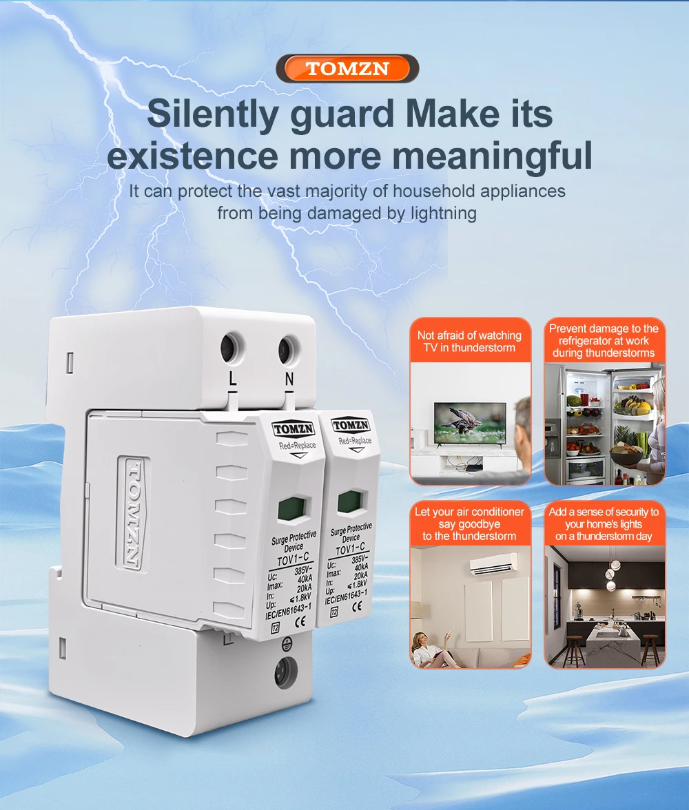 AC SPD 2P 20KA~40KA 275V - Reliable Surge Protection