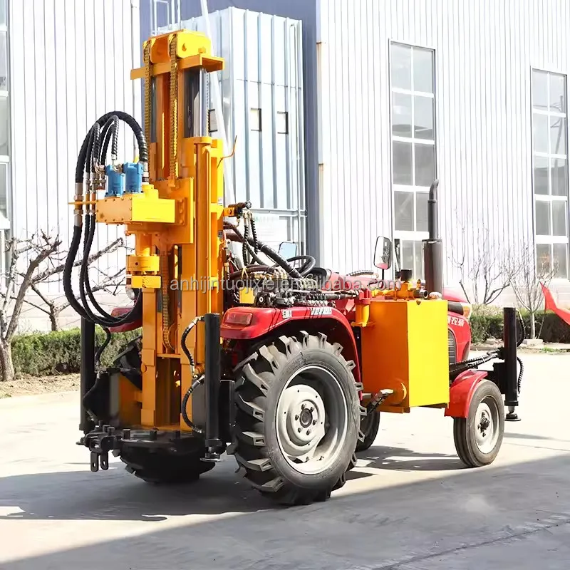 150m 200m Wheels Electric Water Rotary Tractor Drilling Rig Machine For ...