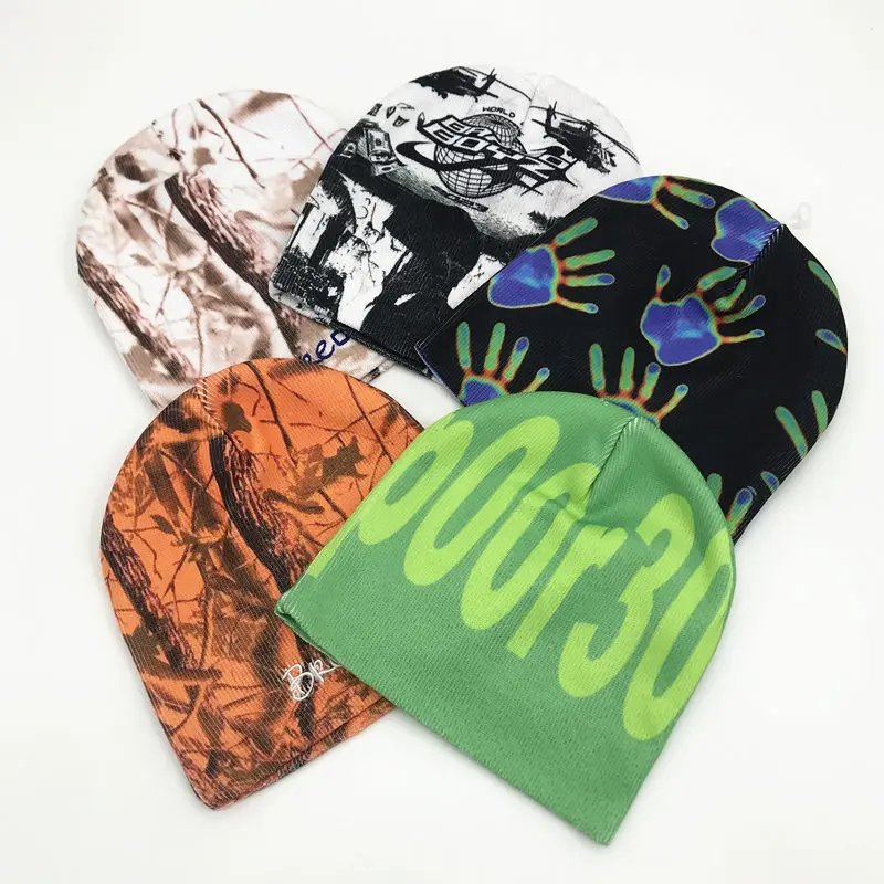 Custom Logo Graphic Design Photo Print Jacquard Woven Knit Unisex ...