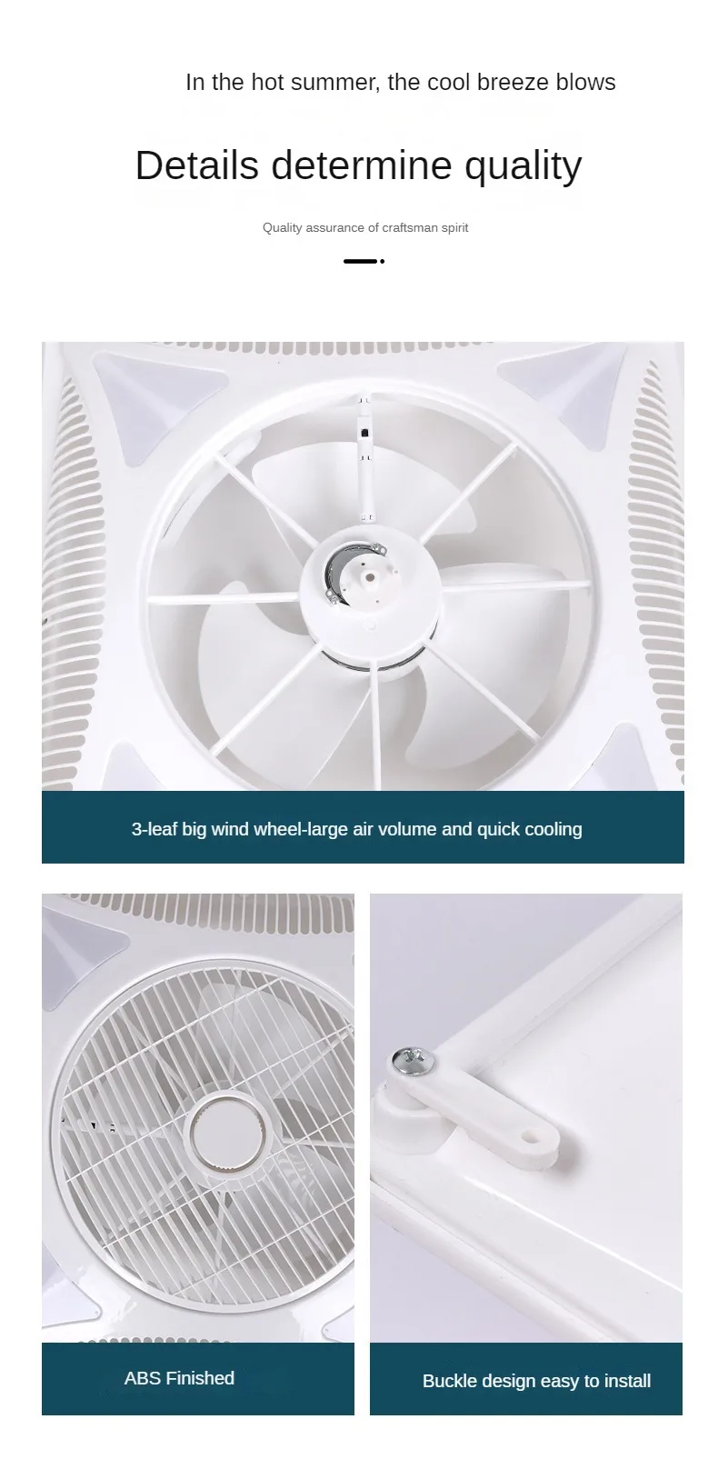 14 Inch 75W Embedded Ceiling Fan with LED Light Remote Controller Speed ...