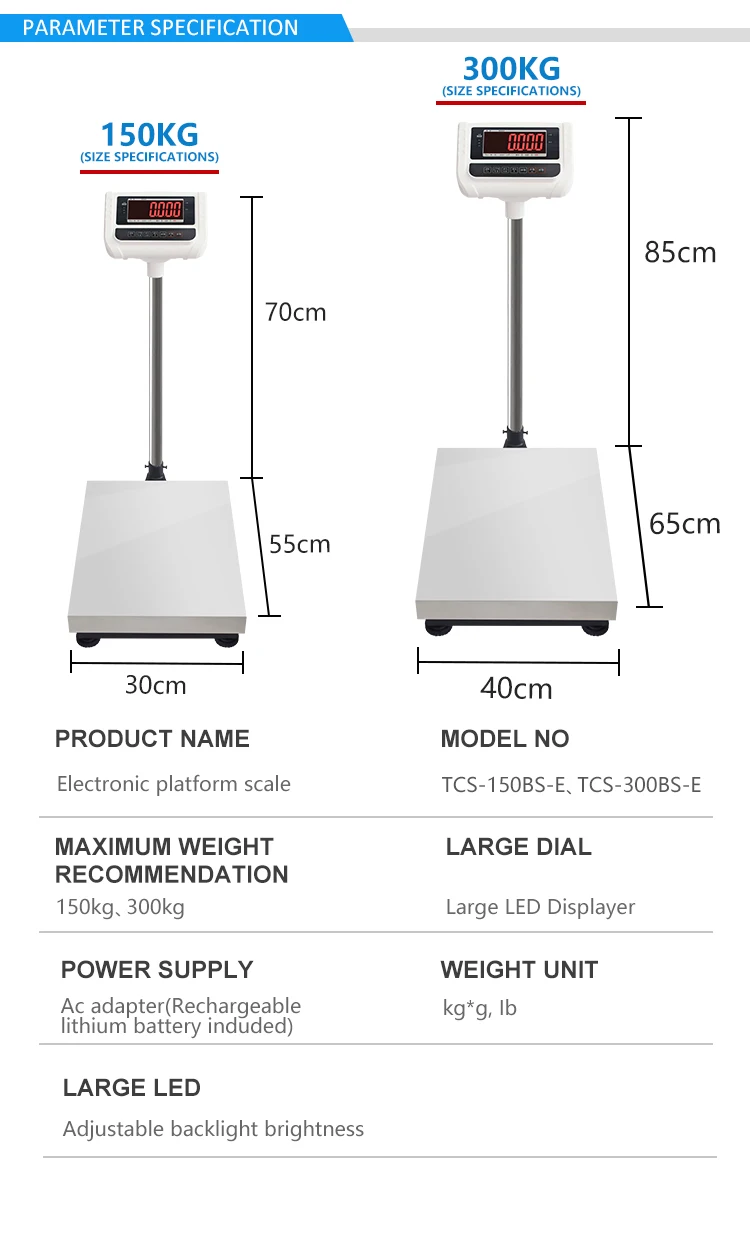 150kg & 300kg LED Display Electronic Weighing Scale Wholesale