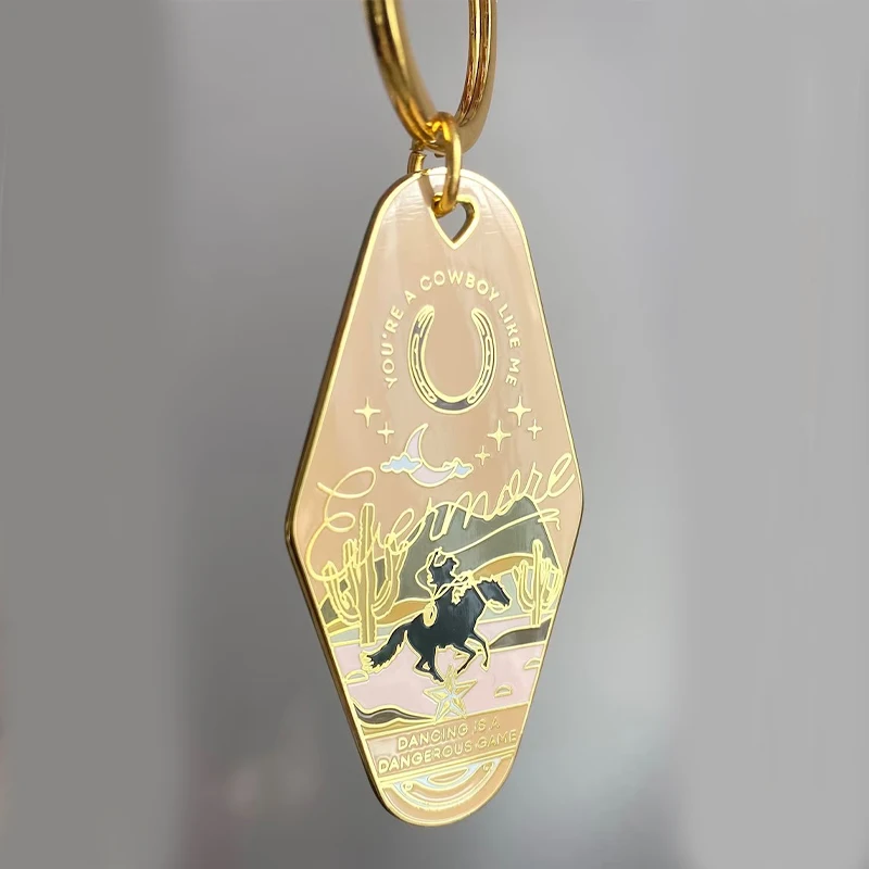 Custom Hotel Keychains Metal Crafts Retro Vintage Motel Room Evermore ...