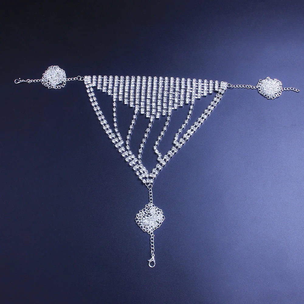 Luxury Rhinestone Diamond Bikini Beach Bra Chest Chain Sexy Nightclub