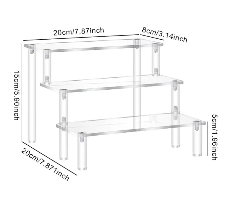 Acrylic Display Rack Transparent Multi-layer Ladder Storage Rack ...