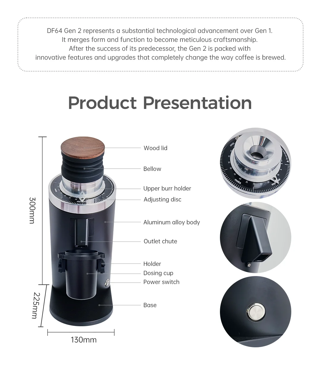 DF64 Espresso Grinder - Efficient Single Dose Coffee Machine