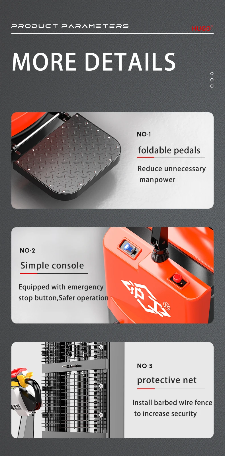 1.5 Tons Walkie Electric Lift Stacker 4 Meters Lifting Height Electric ...