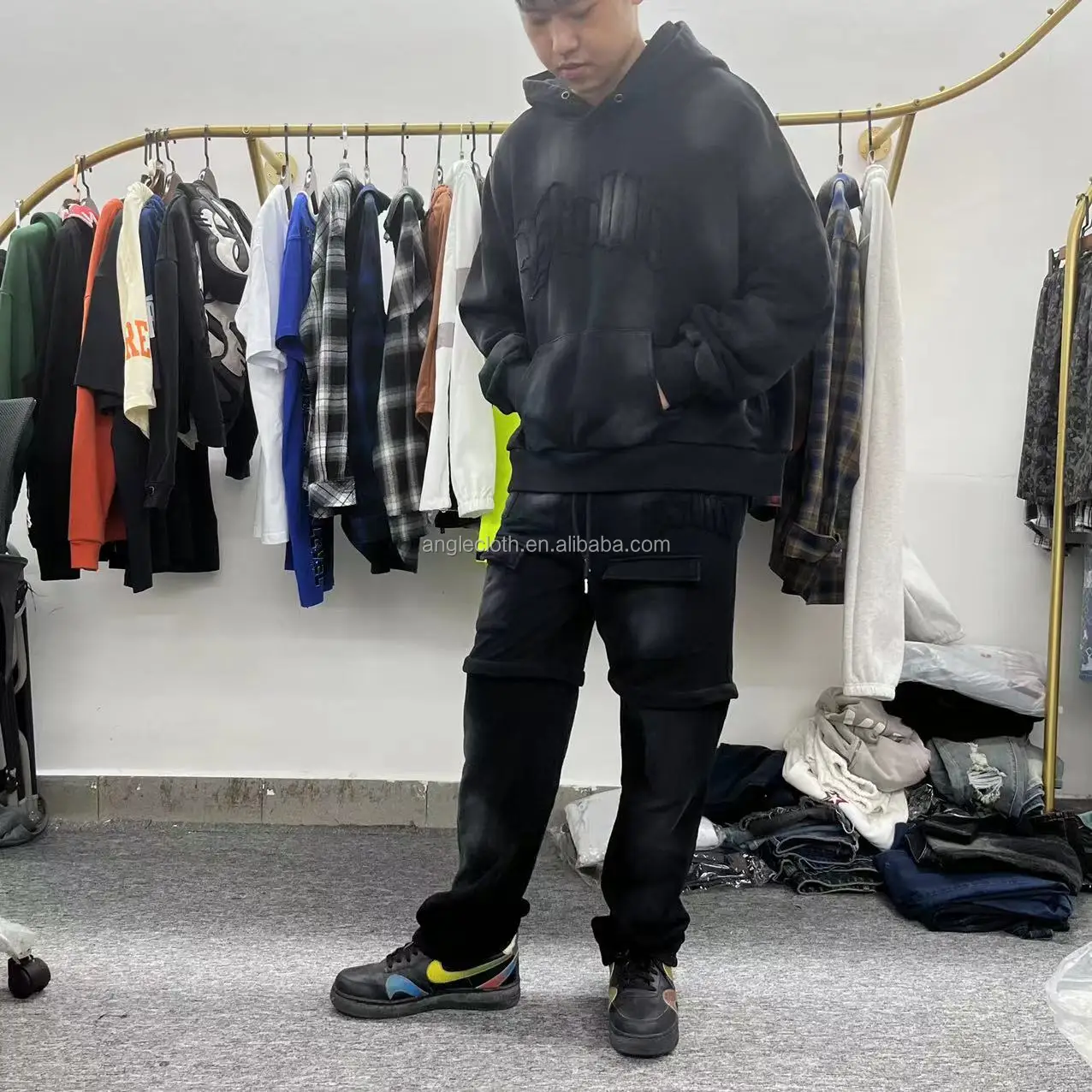 Custom High Quality Cotton Tracksuits French Terry Flared Sweatpants ...