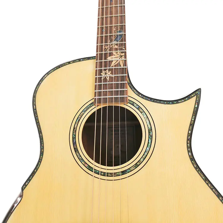 High Quality 41 Inch Cutaway Spruce Beginner Bright Acoustic Guitar ...