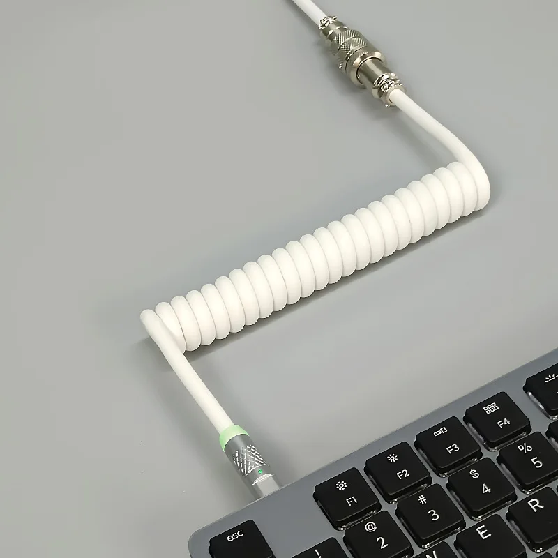 PU6.0 Mechanical Keyboard Custom Coiled Cable RGB Color Light Wire Type ...