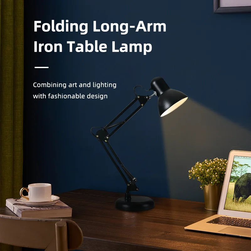 Articulated Metal Table Lamp E27 Bulb Touch Control Adjustable Led ...