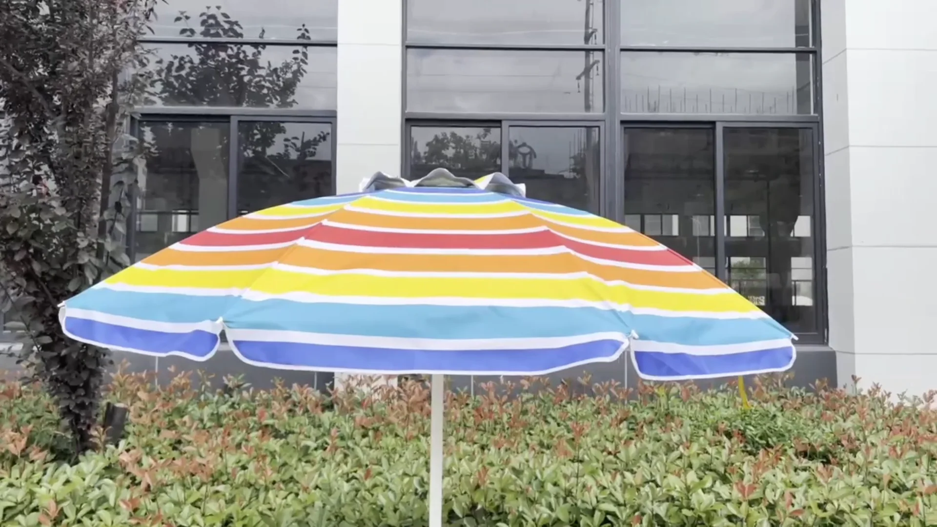 Hot Selling 6.5ft Red Stripe Beach Umbrella Portable Patio Sunshade ...