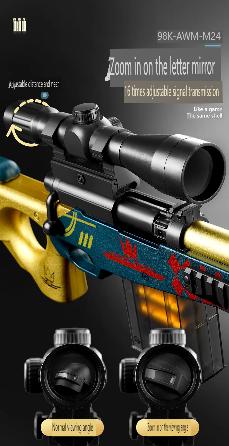 98K Live Game - Fun Soft-Shell Gun Projectile Toy for Kids