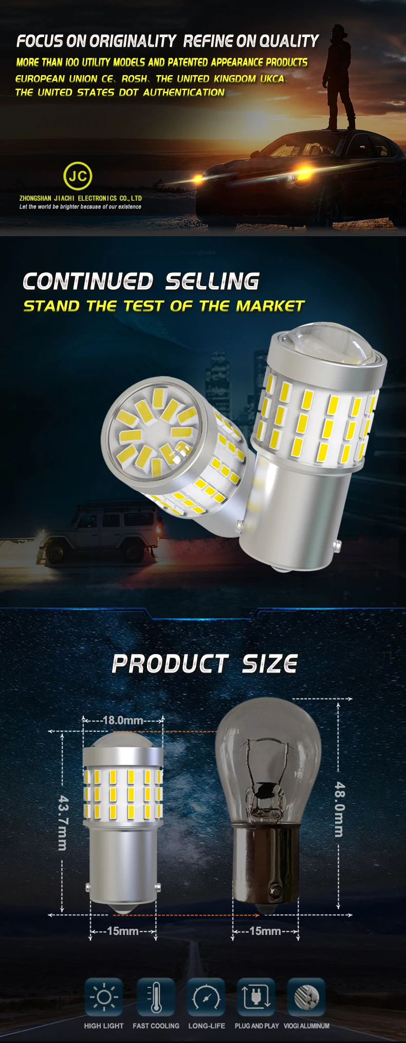 Jiachi Factory Car Led Bulb P21w Ba15s 1156 Bay15d 1157 Turn Signal ...