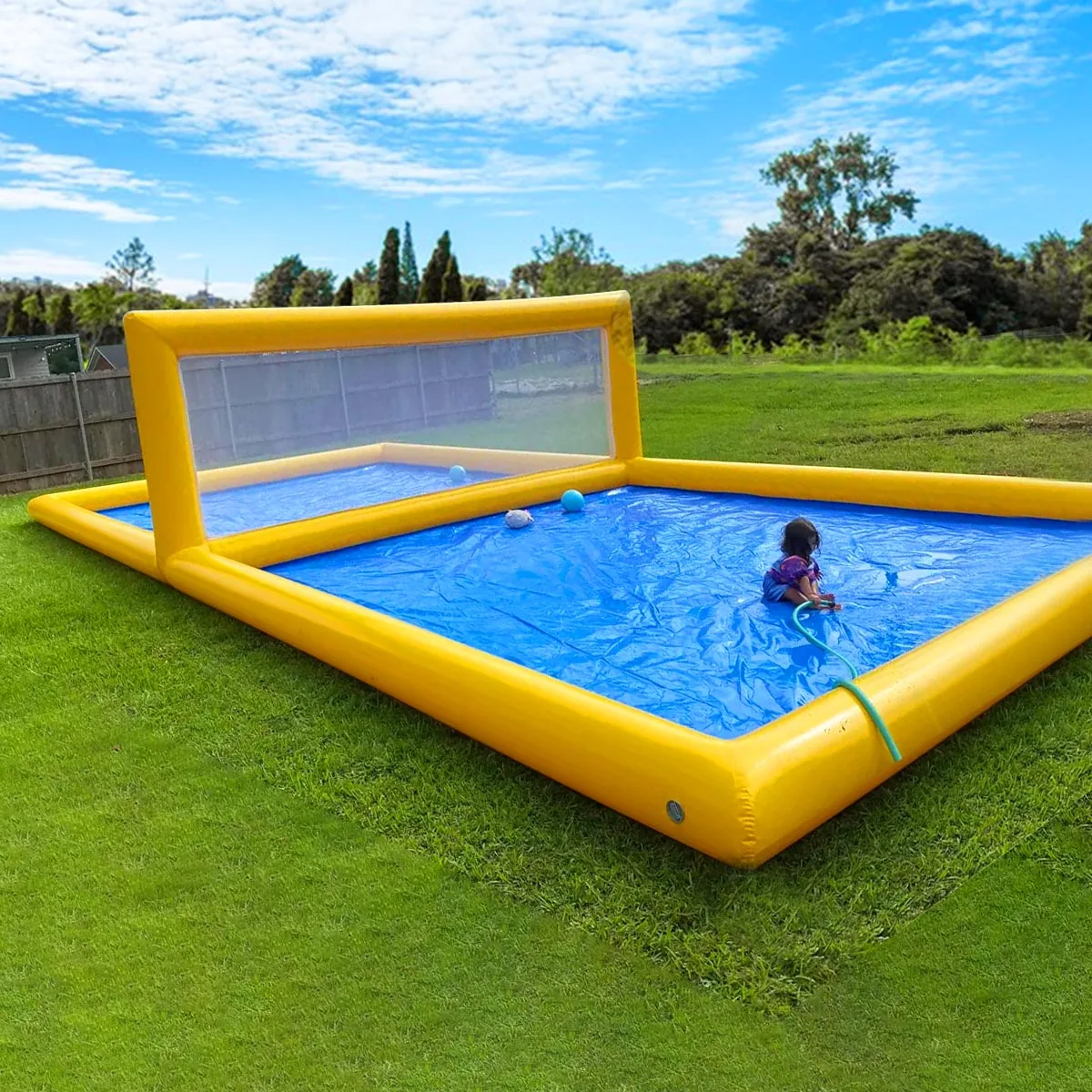 Outdoor Inflatable Volleyball Field / Inflatable Water Beach Volleyball ...