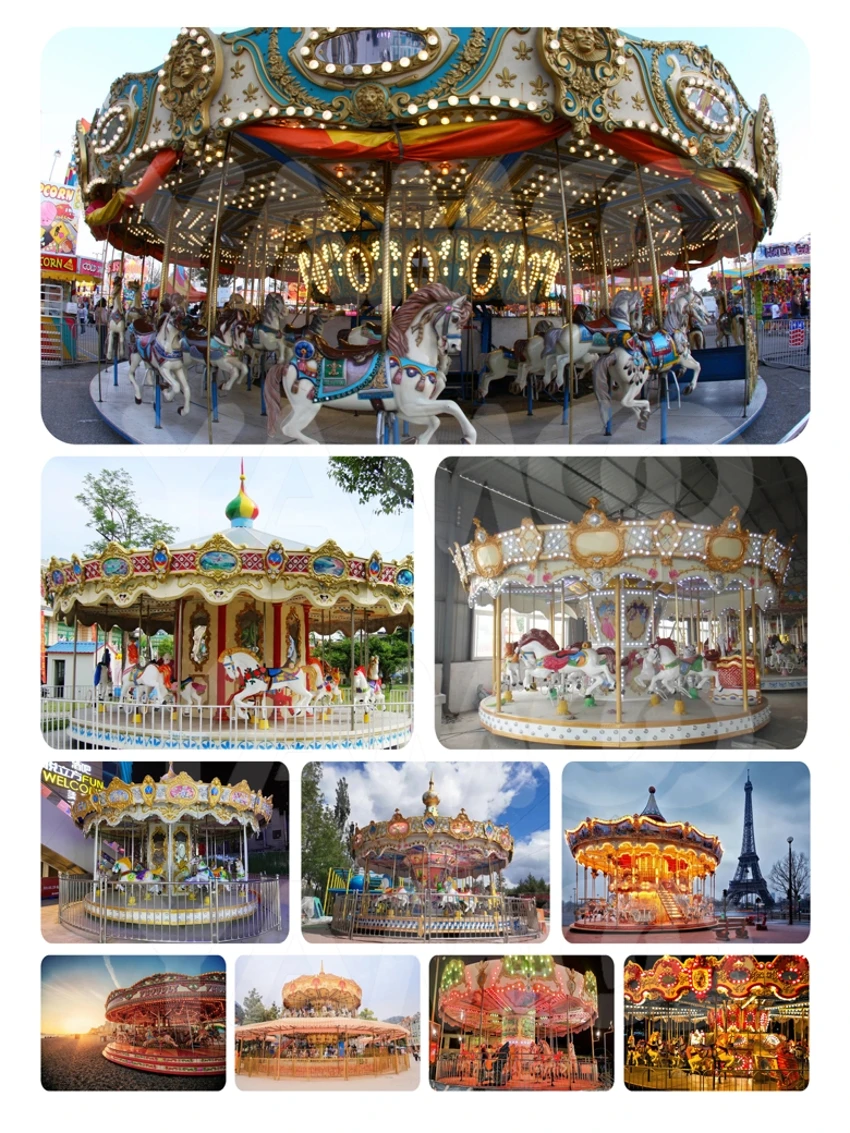 Indoor Kiddie Adult Playground Carousel - 12 to 32 Seats