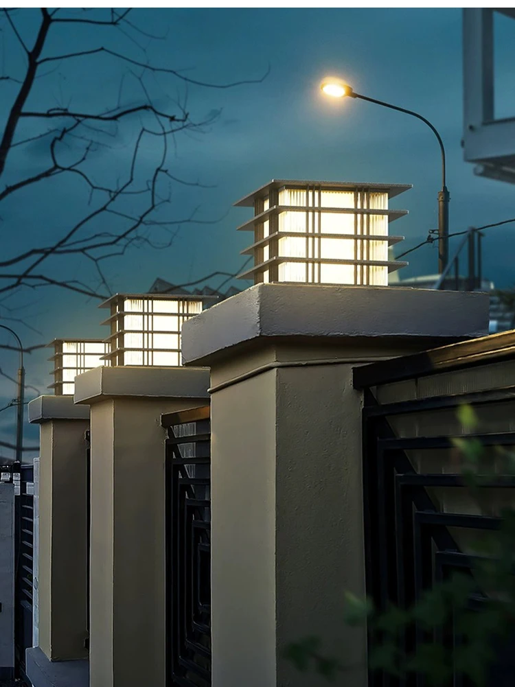 Outdoor Solar Courtyard Villa Waterproof IP65 Post Lights Lawn Garden ...