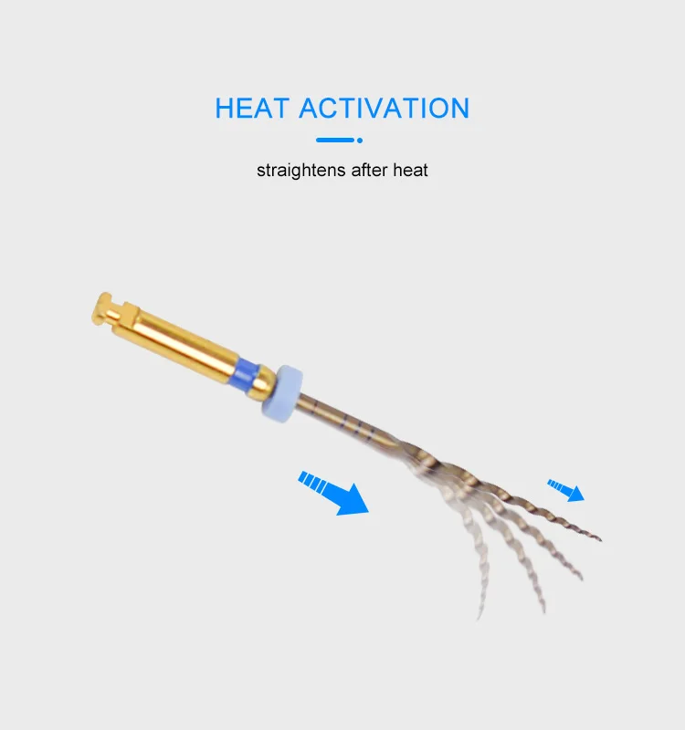 Rotary Files Rainbow Dental Heat Activation Blue Gold Files - Buy Gold ...