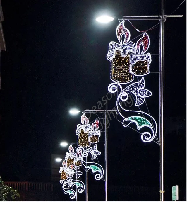 Waterproof Outdoor Customized Christmas Decoration 2d Lamp Pole Motif ...