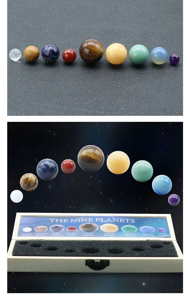 Popular 9 Planets Solar System Tumbled Stones Healing Crystal Gemstone ...
