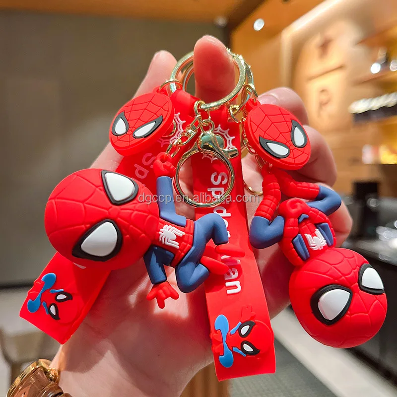 13 Design Hot Selling American Film Spider-man Keychain 3d Pvc Rubber ...