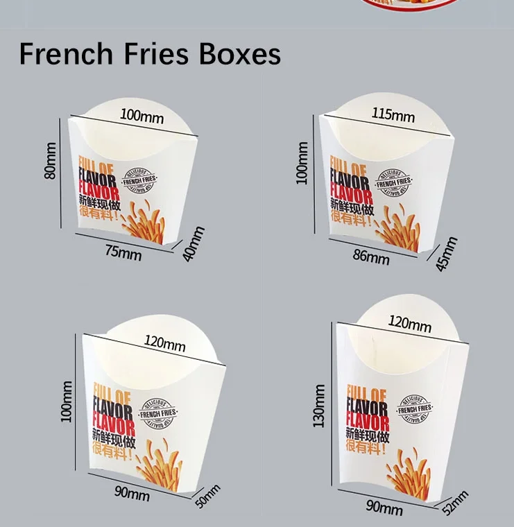 Custom Chip French Fries Hot Dog Fried Chicken Hamburger Packaging ...