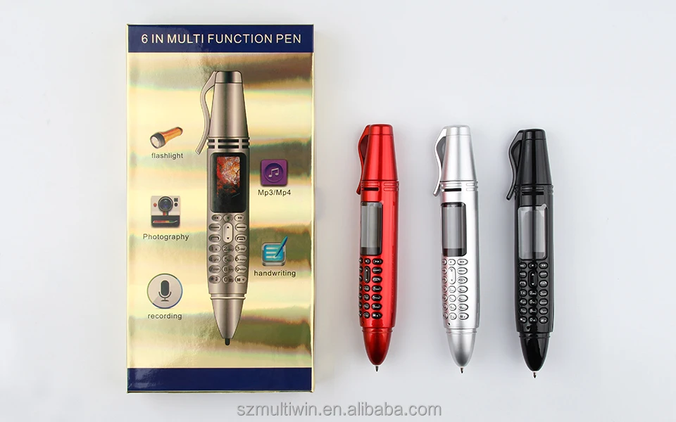 0.96 Inch Screen Dual SIM Card GSM Pen Shaped Mobile Phone