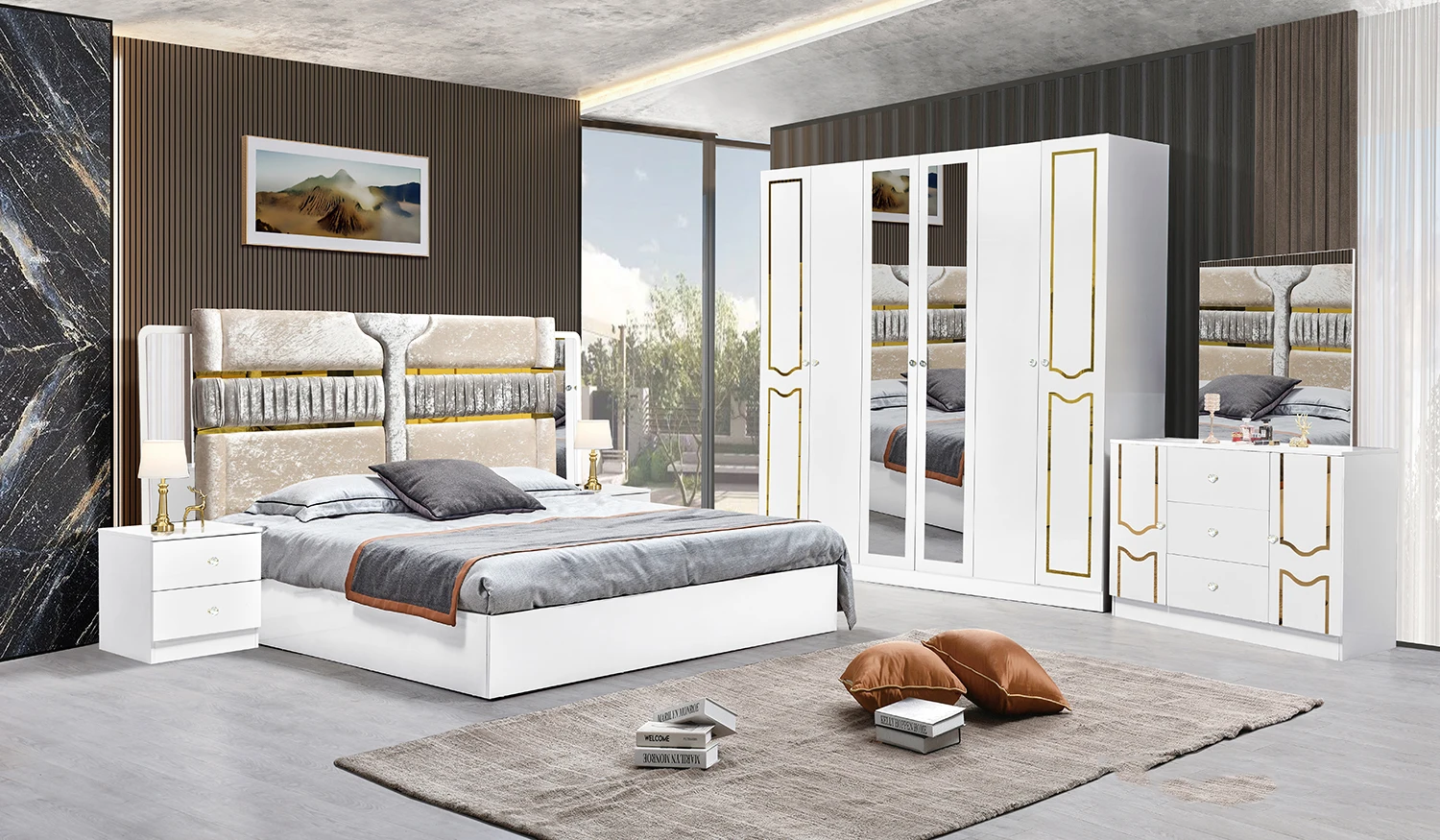 Modern Turkish Nordic Style King Size Bedroom Set Comfortable Luxury ...
