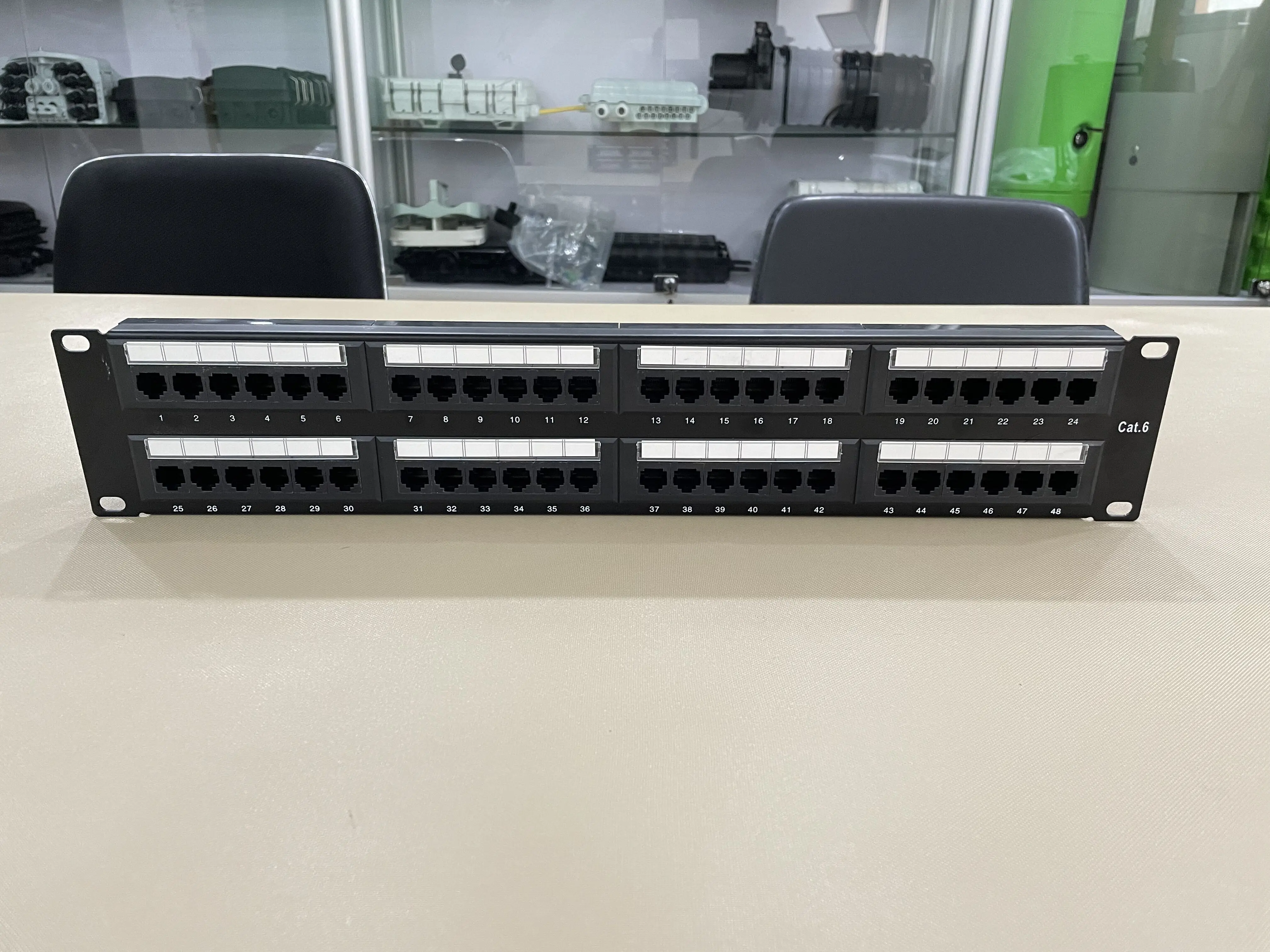 19 Inch 2U Rack Mount RJ45 CAT6 UTP FTP Dual 48 Ports Patch Panel