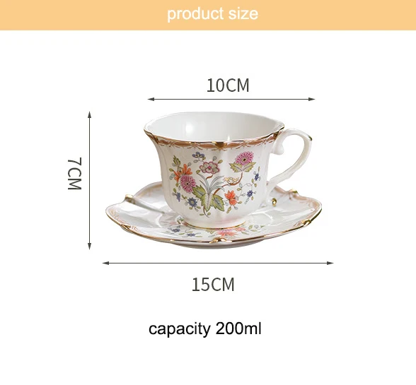 European Style Porcelain Espresso Cups Set - Vintage Ceramic Tea ...