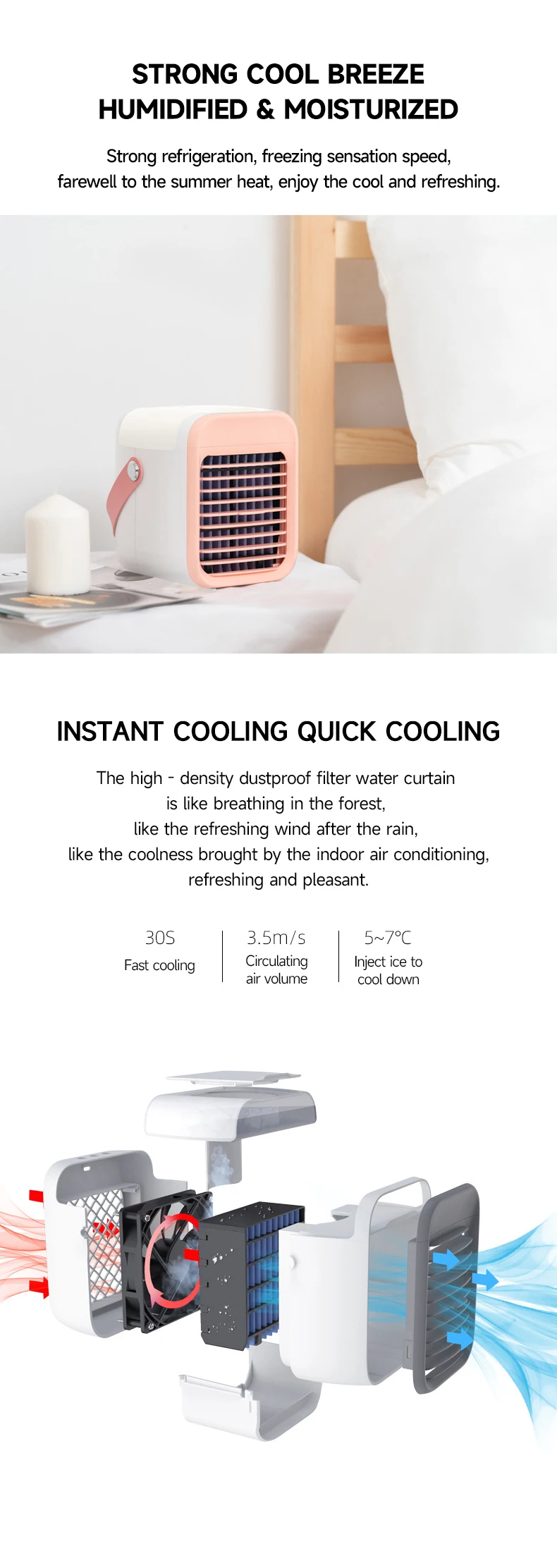 Rechargeable Cooling Machine Outdoor Home Air Conditioning Cooler Fan ...