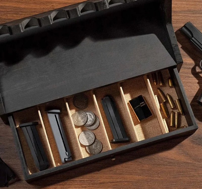 Wooden Pistol Toy Storage Rack Drawer Type Storage Box Cabinet ...
