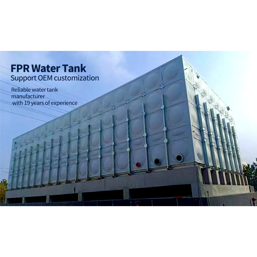 Large GRP cross-section rectangular water tank, 10,000-liter fiberglass ...