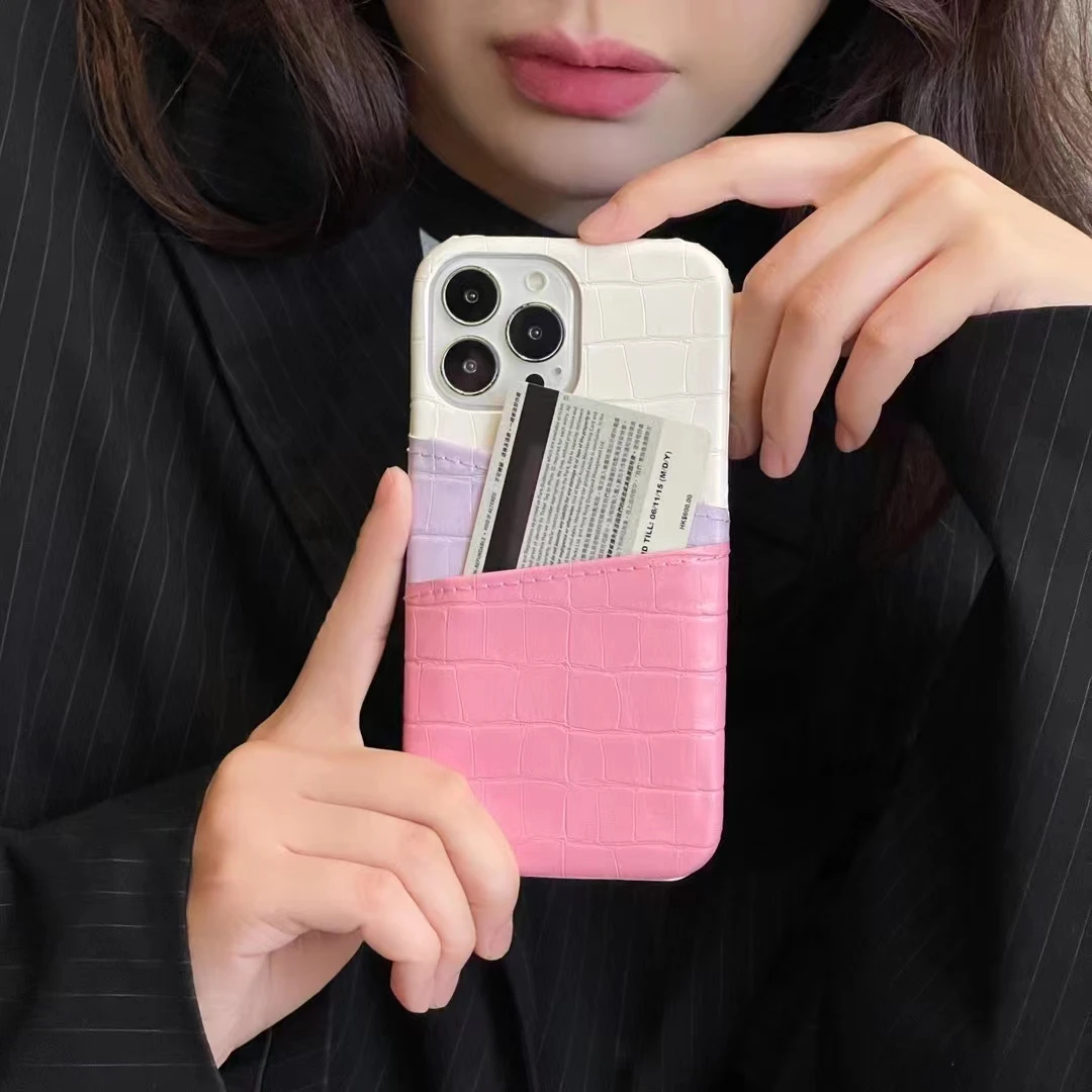 Luxury New Pu Leather Splice Color Designer Phone Cover Apple Mobile ...