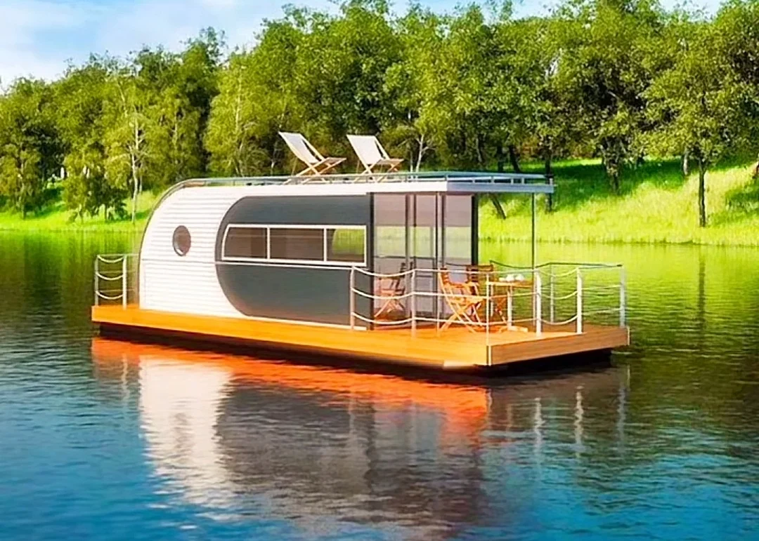 Luxury Floating Pod for Water Homestays Modern Boat House and Relaxing ...