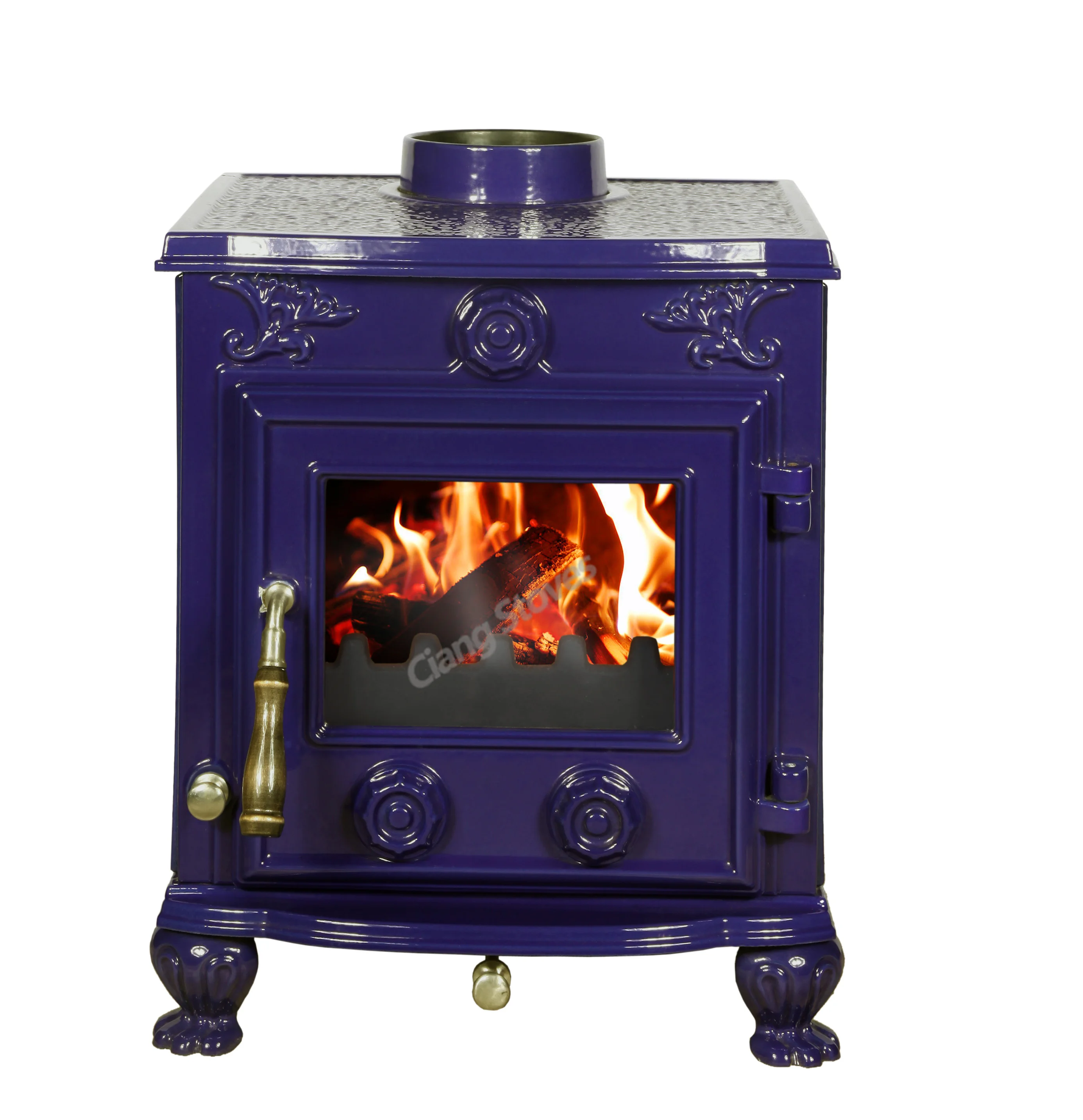 Modern Indoor Heating Enamel Wood Stove - Durable & Efficient