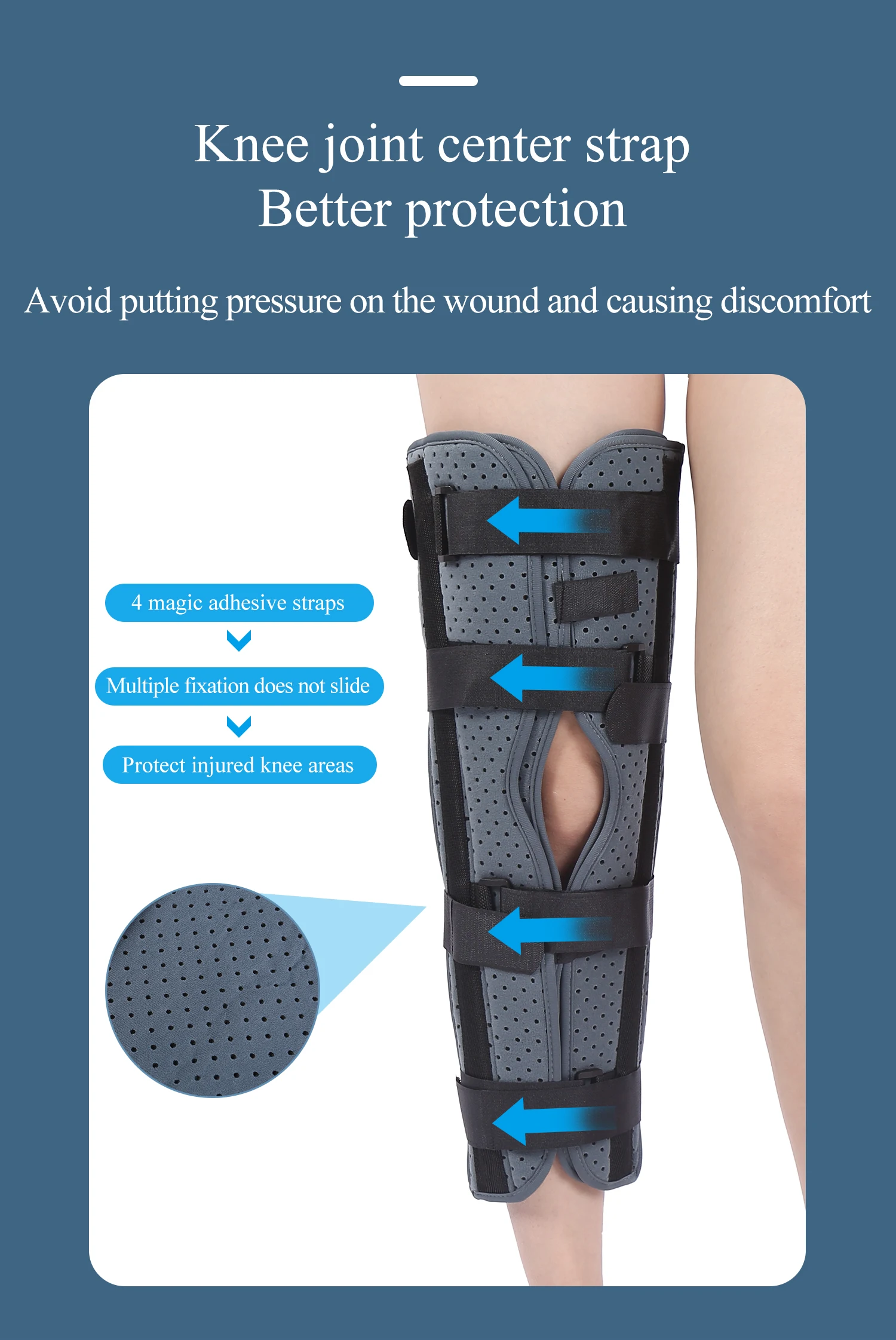 Knee Joint Support Immobilizer Brace Orthopedic Adjust Leg Splint ...